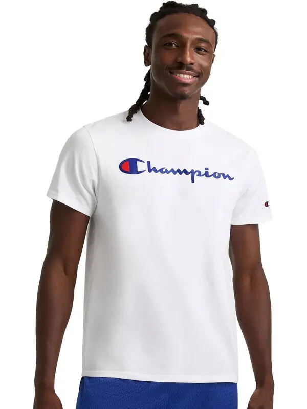Champion Classic Graphic T-shirt, Script Logo - Bright White