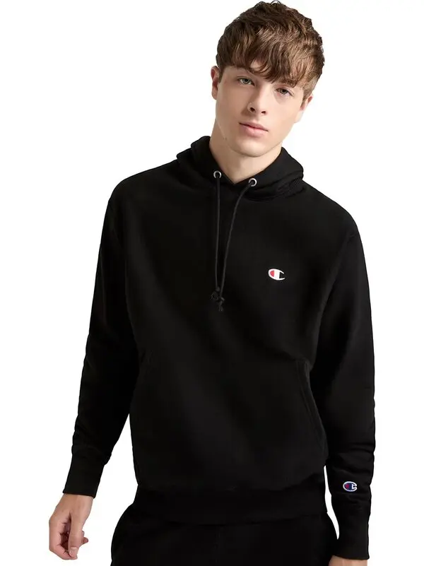 Champion Reverse Weave Small C Hooded Sweatshirt - Black