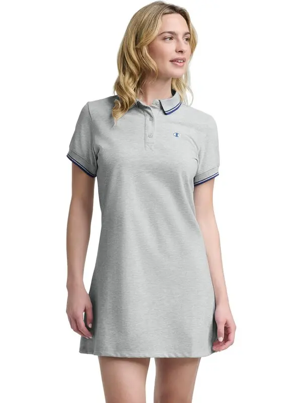Champion Off The Court Polo Dress - Oxford Grey Heather