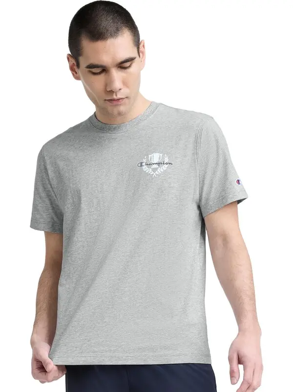 Champion Club Graphic T-shirt, C Logo - Oxford Grey Heather