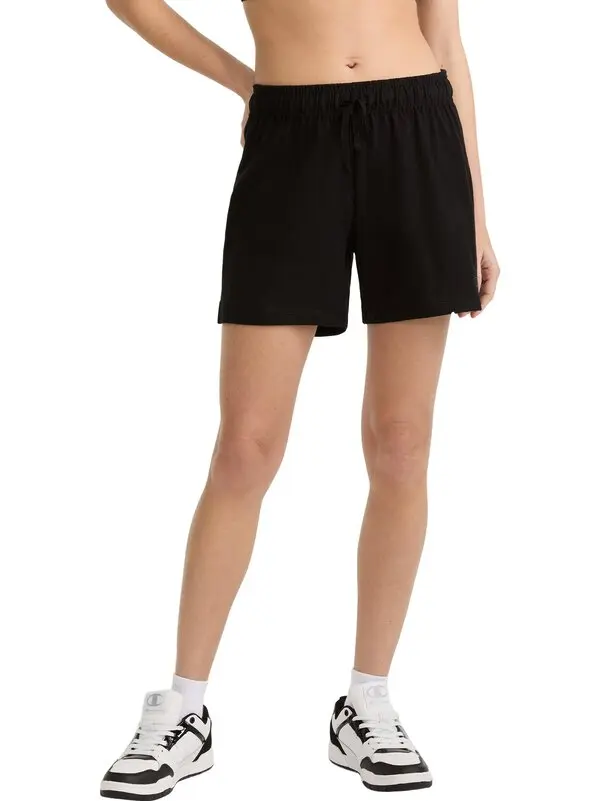 Champion Lightweight Lounge Shorts With C Logo - Black