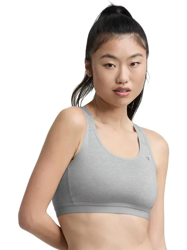 Champion Compression Sports Bra, C Logo - Oxford Grey Heather