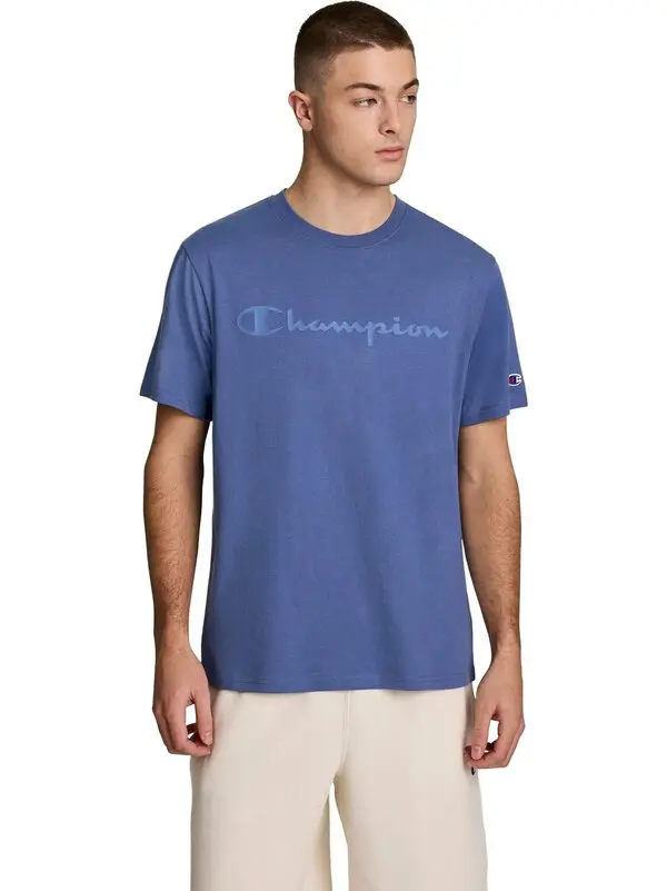 Champion Classic Graphic T-shirt, Tonal Script Logo - Coastal Fjord