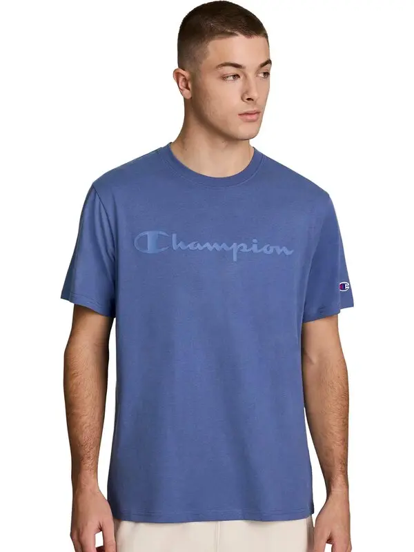 Champion Classic Graphic T-shirt, Tonal Script Logo - Coastal Fjord