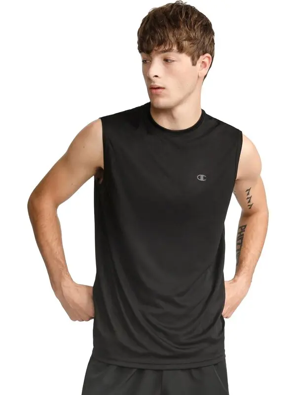 Champion Reflective C Logo Sport Muscle Tank - Black