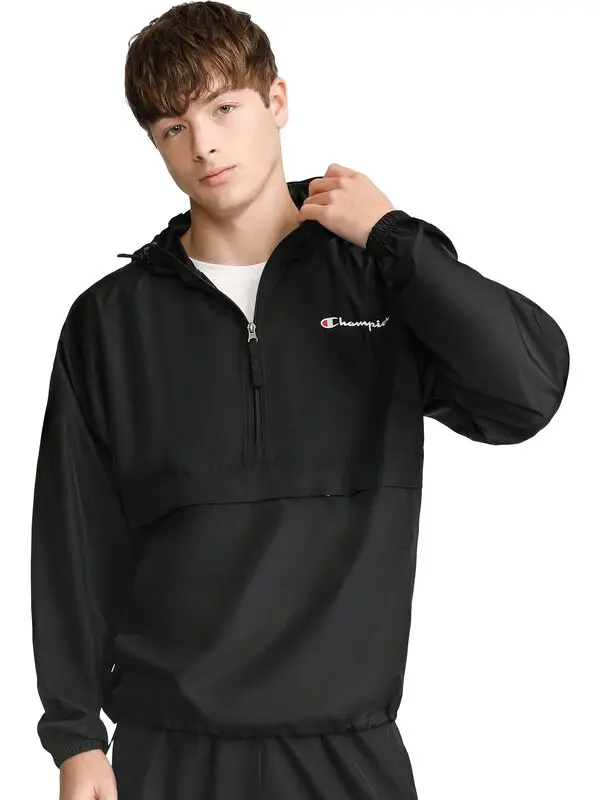 Champion Stadium Packable Script Logo Jacket - Black