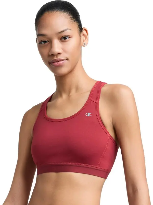 Champion Compression Sports Bra, C Logo - Pomegranate