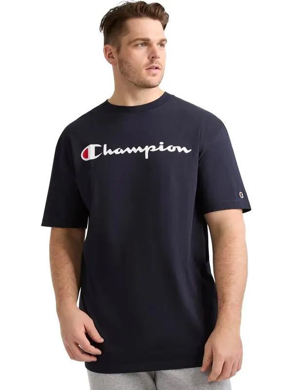 Champion Classic Graphic T-shirt, Script Logo Big & Tall - Deep Navy