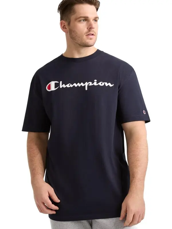 Champion Classic Graphic T-shirt, Script Logo Big & Tall - Deep Navy