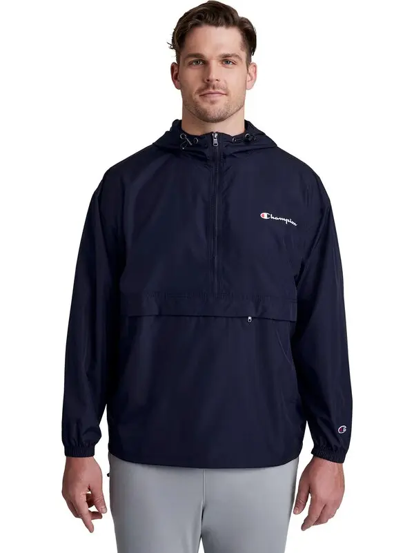 Champion Stadium Packable Jacket, Script Logo Big & Tall - Navy