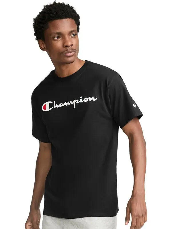 Champion Classic Graphic T-shirt, Script Logo - Black