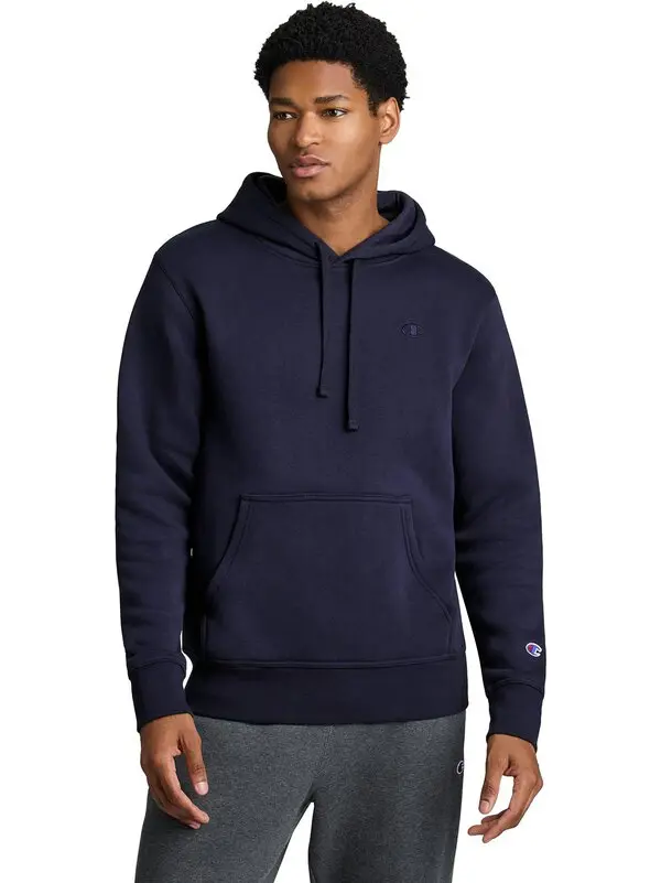 Champion Powerblend C Logo Hoodie - Deep Navy