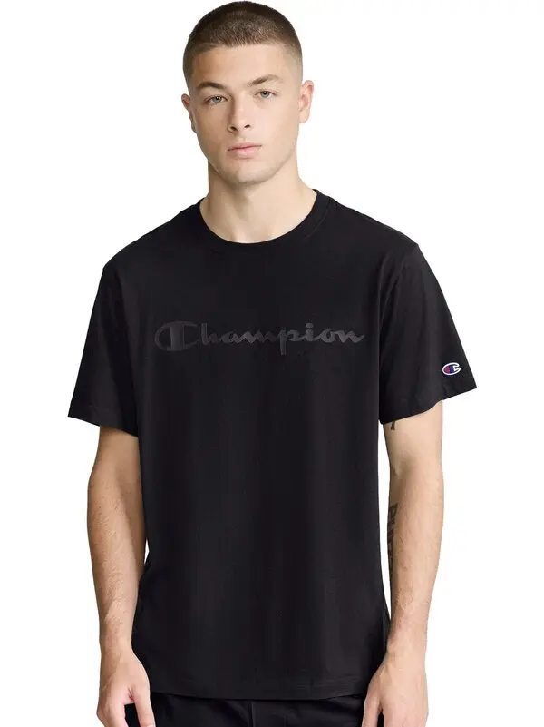 Champion Classic Graphic T-shirt, Tonal Script Logo - Black