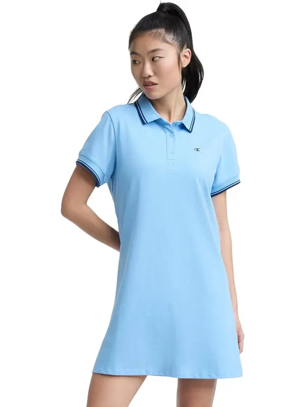 Champion Off The Court Polo Shirt Dress - Placid Blue