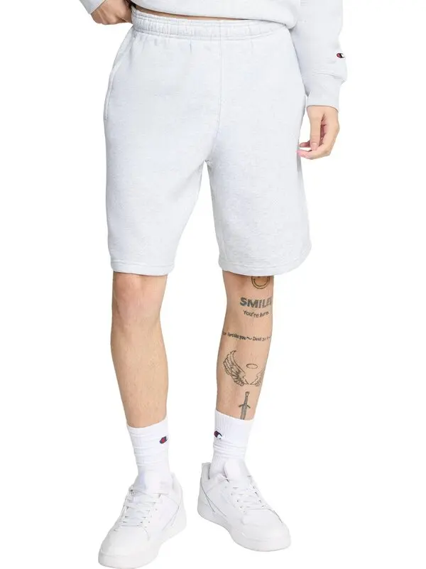 Champion Powerblend Fleece Short 10 Inch - Platinum Silver Heather