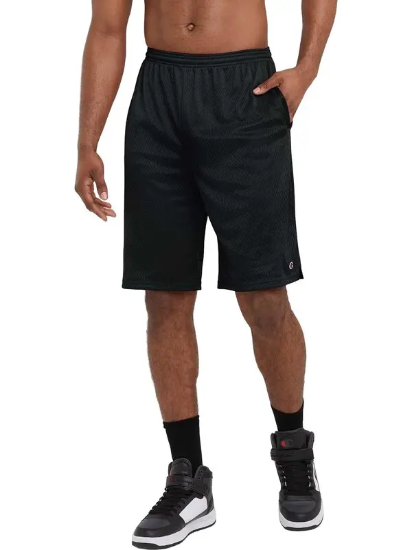 Champion 9 Classic Mesh C Logo Big & Tall Shorts - Black
