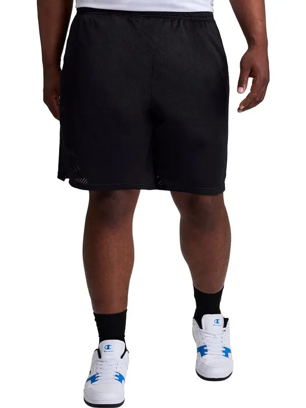 Champion 9 Classic Mesh C Logo Big & Tall Shorts - Black
