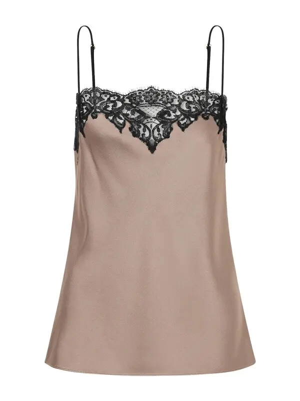 Stella McCartney Lace-trimmed Satin Camisole - Brown