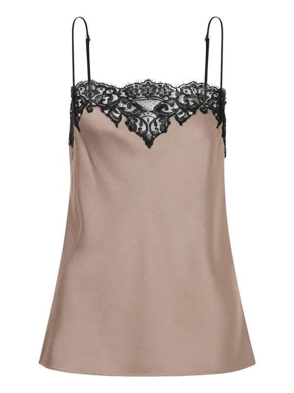 Stella McCartney Lace-trimmed Satin Camisole - Brown