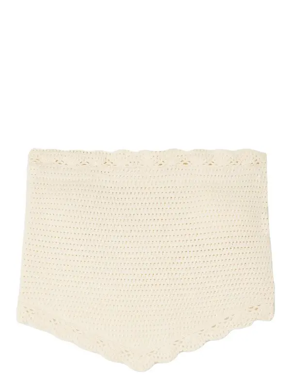 Posse Cropped Strapless Crochet Top - Neutrals