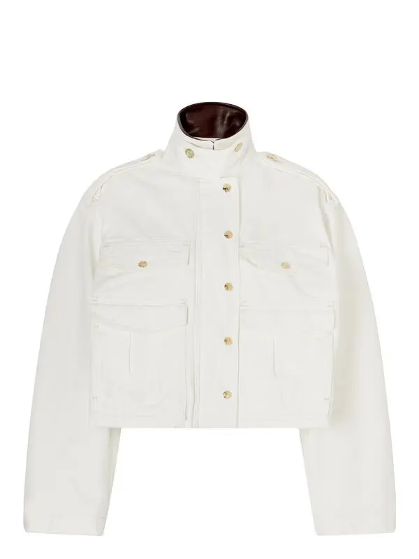 RÙADH Henderson Leather-trimmed Cotton-canvas Jacket - White