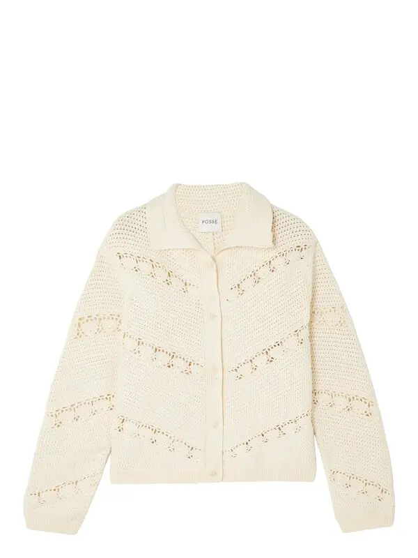 Posse Dylan Crocheted Cardigan - Neutrals
