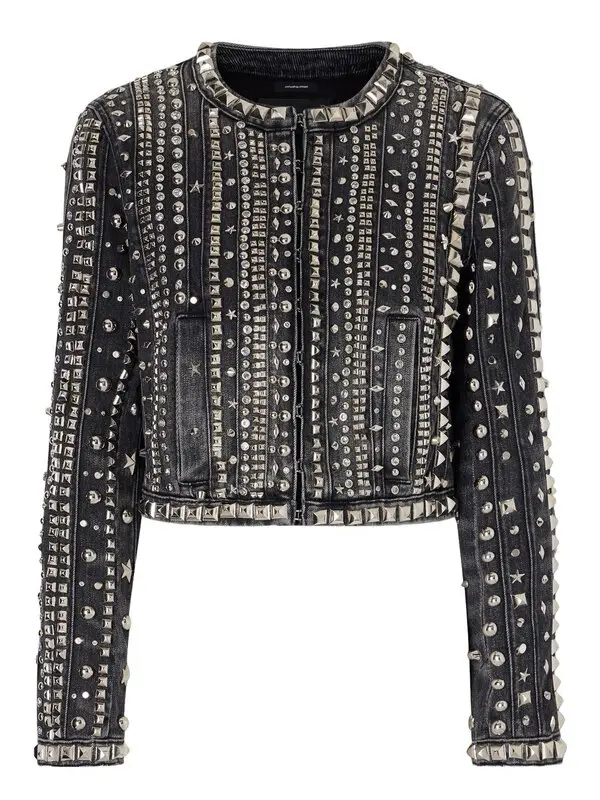 R13 Embellished Cotton-blend Jacket - Black