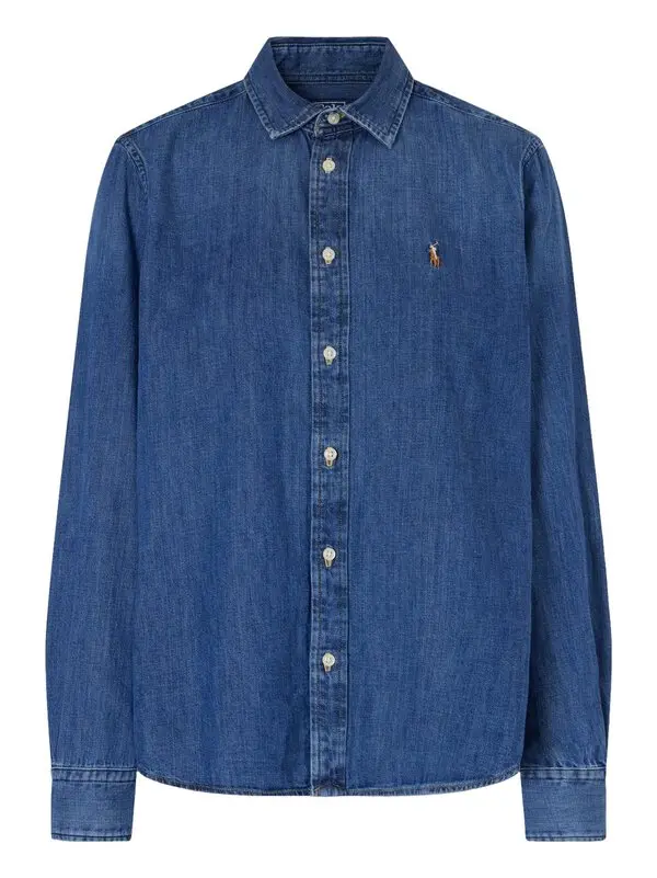 Polo Ralph Lauren Logo-embroidered Cotton Shirt - Blue