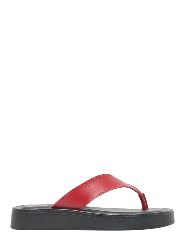 DOLCEVITA Blaze Leather Platform Sandals - Red Leather