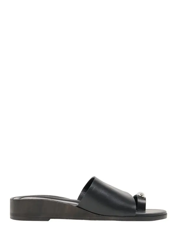 DOLCEVITA Sandals With Toe Strap - Black Leather