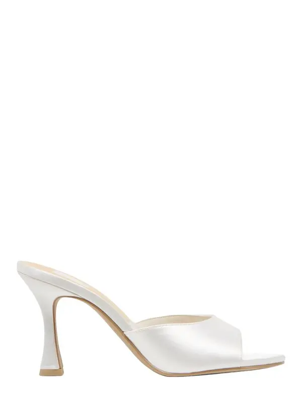DOLCEVITA Rosha High Heel Slides - True White Satin