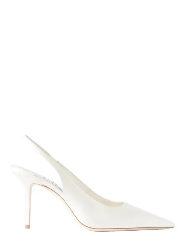 JIMMY CHOO Love 85 Satin Slingback Pumps - Neutrals