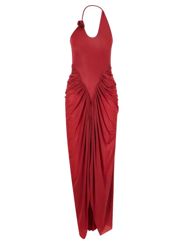 MAYGEL CORONEL Vestalia Draped Maxi Dress - Red