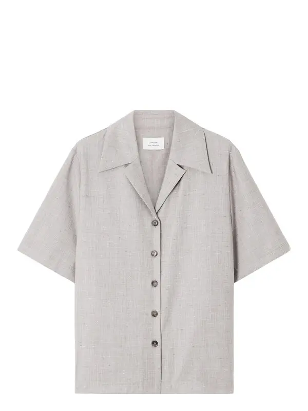 Loulou De Saison Boa Wool And Silk-blend Shirt - Neutrals