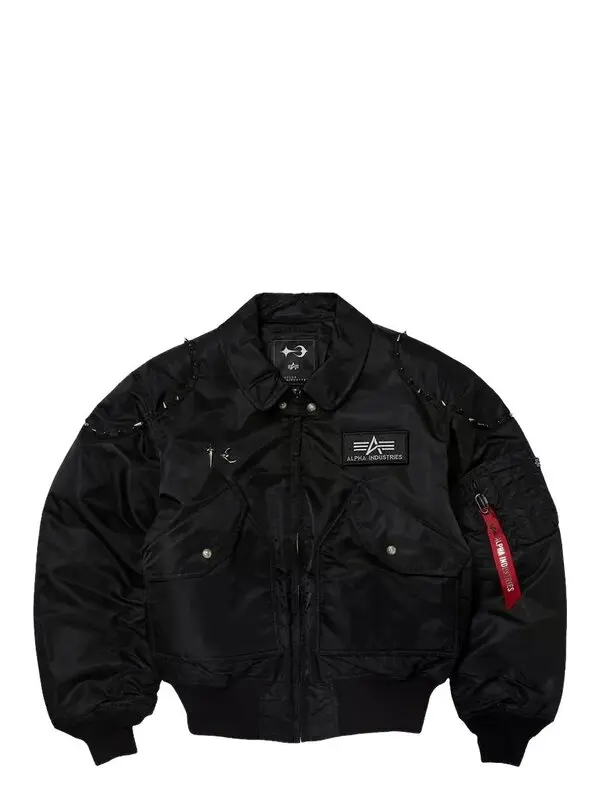 THUG CLUB Flap-pocket Bomber Jacket - Black
