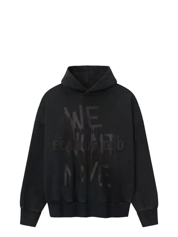 Fear Of God Logo-lettering Hoodie - Black