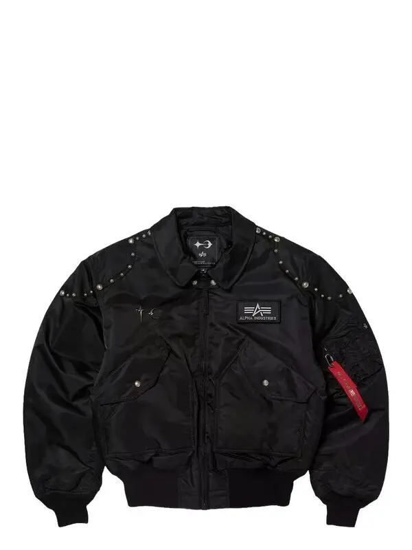 THUG CLUB X Alpha Industries Rivet Bomber Jacket - Black