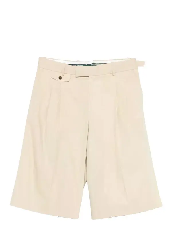 Drole De Monsieur Belt-loops Pleated Shorts - Neutrals