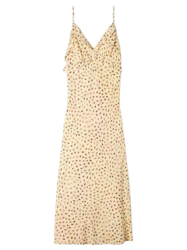 Sandro Floral-print Maxi Dress - Neutrals