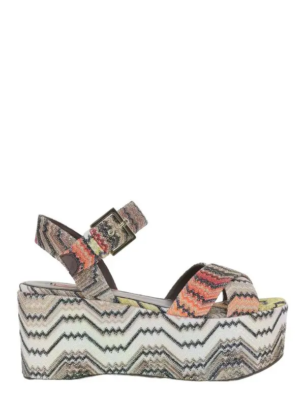 Missoni Graphic Print Platform Sandals - Orange