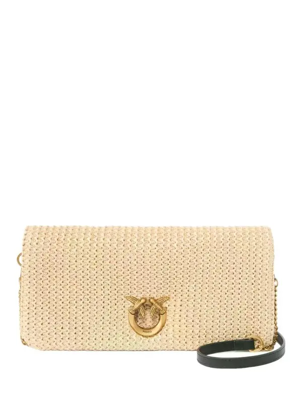 Pinko Woven-appliqué Crossbody Bag - Neutrals