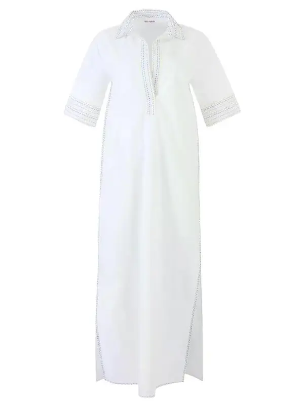 Rosie Assoulin Collared Embroidered Midi Dress - White