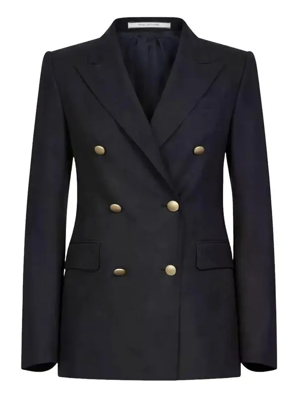 Tagliatore Six-button Peak-lapel Blazer - Blue