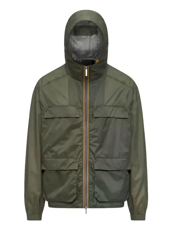 K-WAY Hooded Multi-pocket Jacket - Green