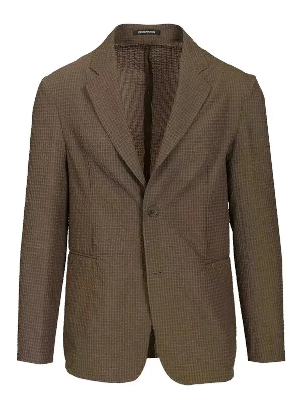 Emporio Armani Button Pattern Blazer - Brown