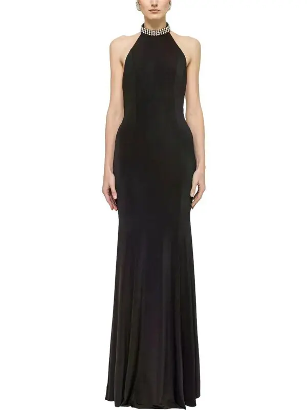 NISSA Backless Maxi Dress - Black