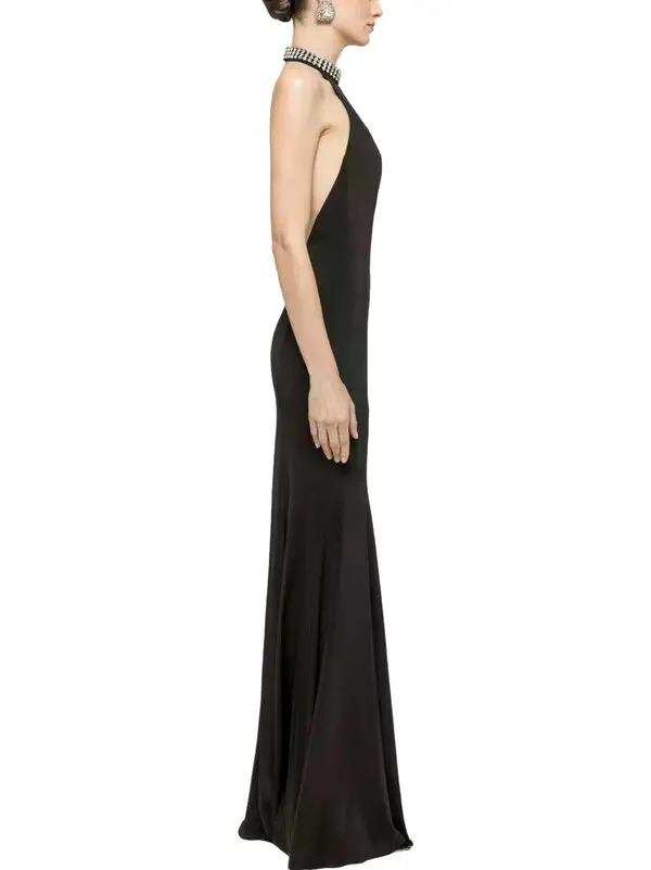 NISSA Backless Maxi Dress - Black