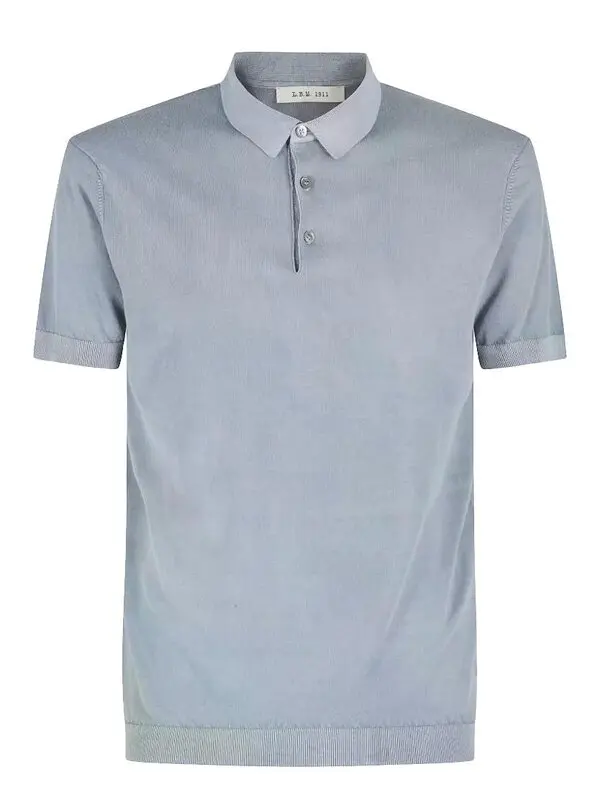 L.B.M. Buttoned Polo Shirt - Blue