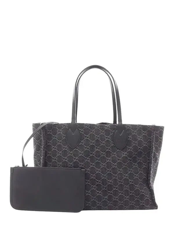 Gucci Gg Denim Ophidia Tote Bag - Grey