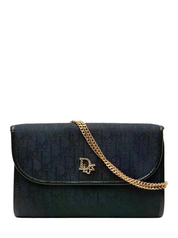 Dior 20th Century Diorissimo Trotter Canvas Chain Crossbody Bag - Blue